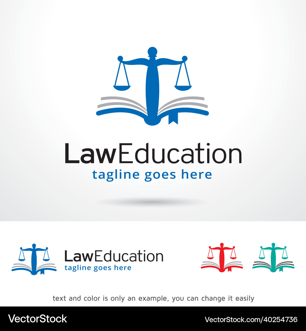 Law education logo template Royalty Free Vector Image