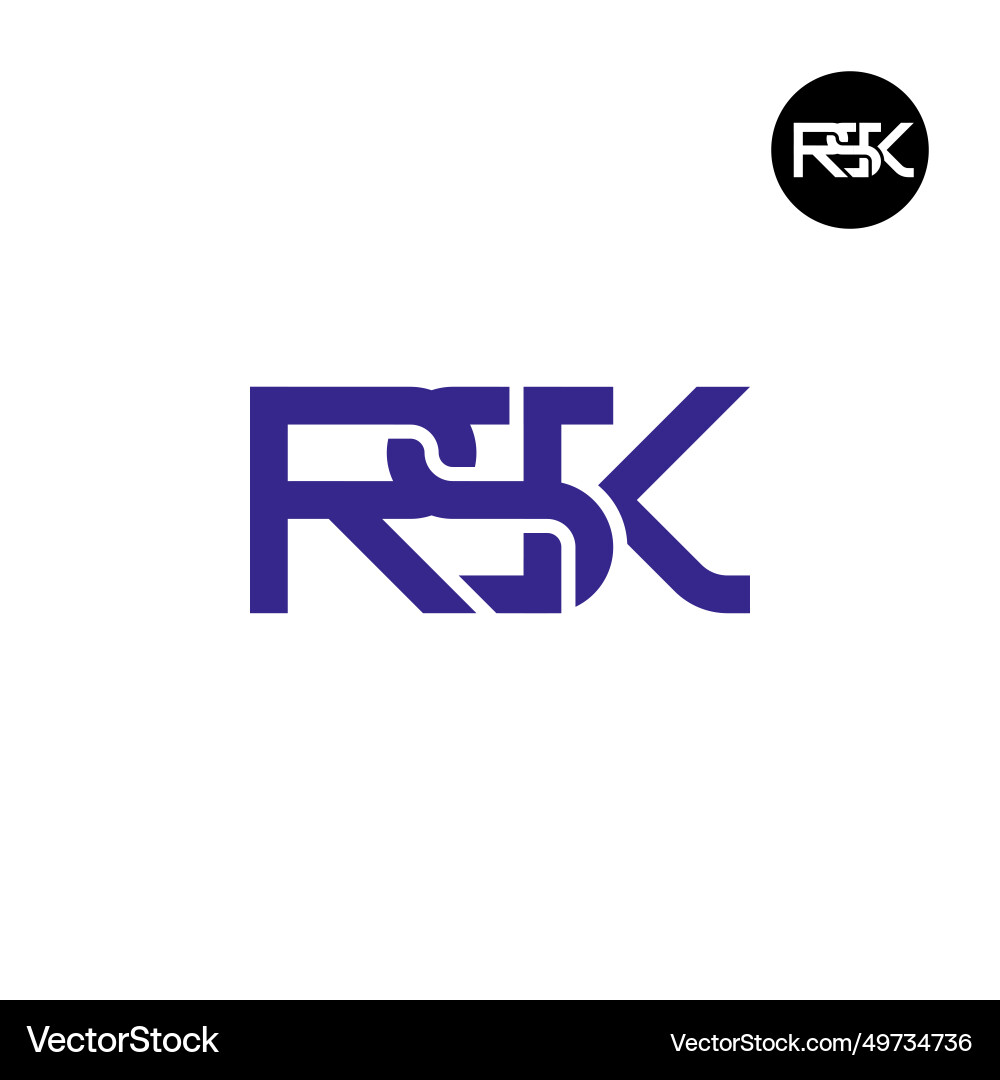 Letter rsk monogram logo design Royalty Free Vector Image