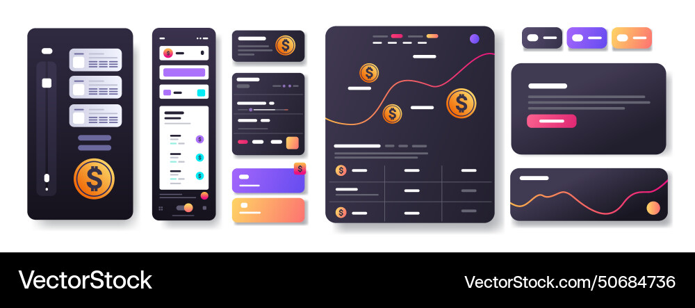 Online banking smart wallet payment application Vector Image