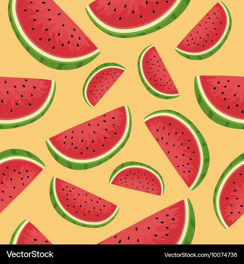 Seamless pattern watermelon slice orange Vector Image