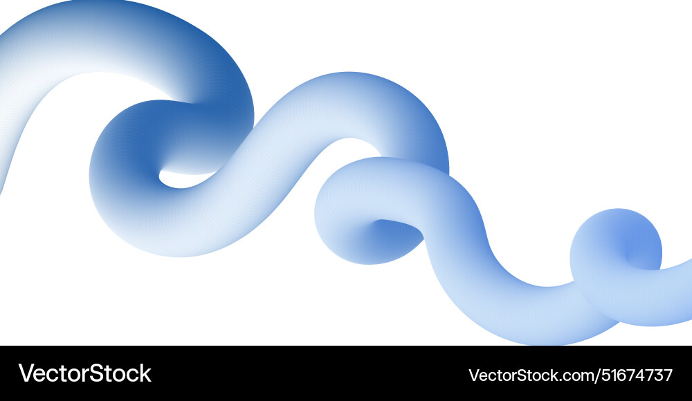 3d blue pipe with gradient on white background Vector Image
