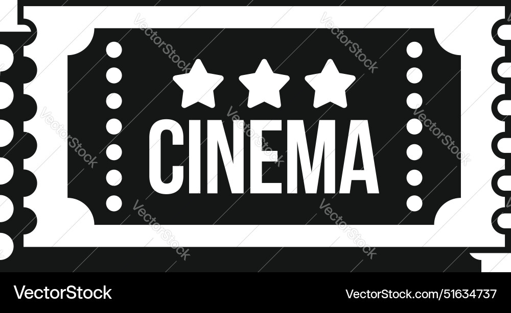 Black and white cinema ticket representing Vector Image