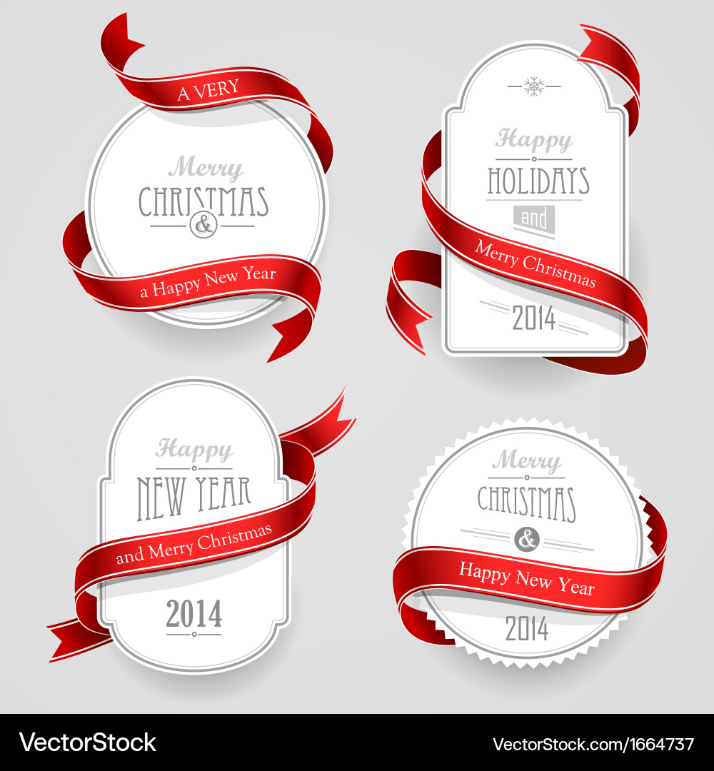 Christmas emblems Royalty Free Vector Image - VectorStock