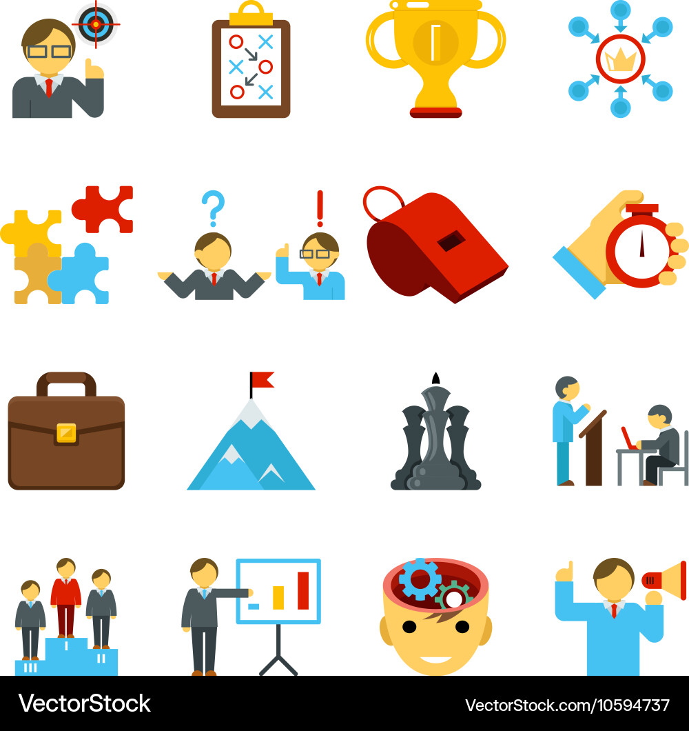 Coaching & Mentoring Icons Royalty Free Vector Image