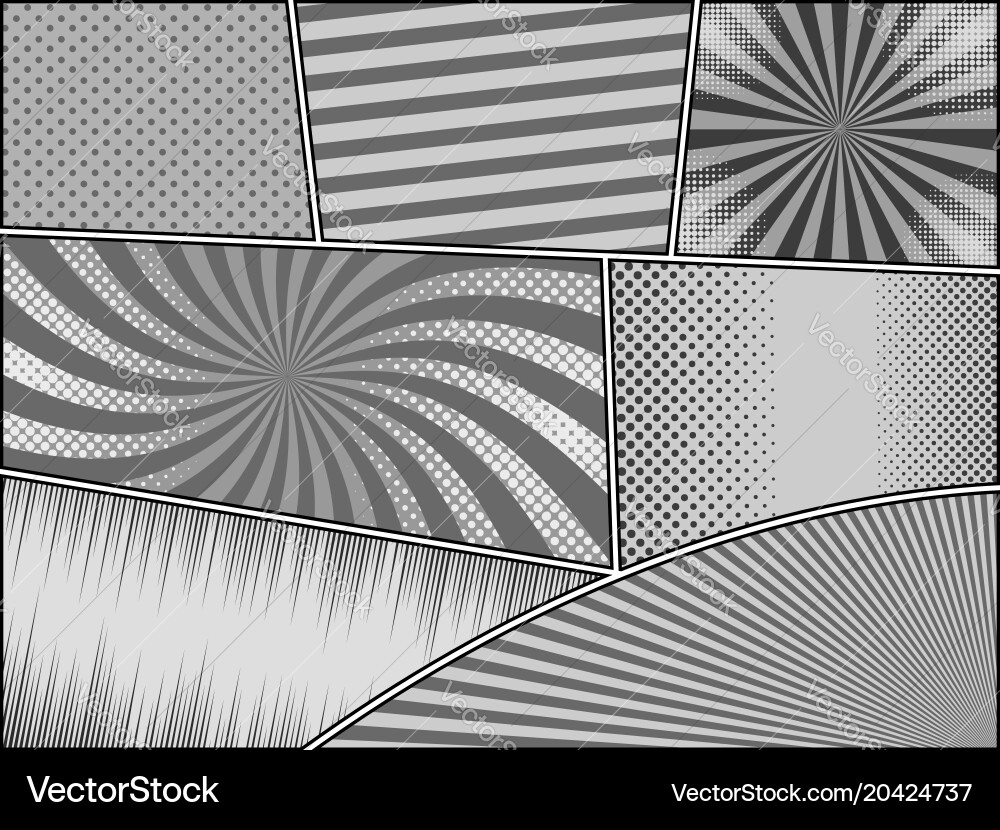 Comic book monochrome background Royalty Free Vector Image