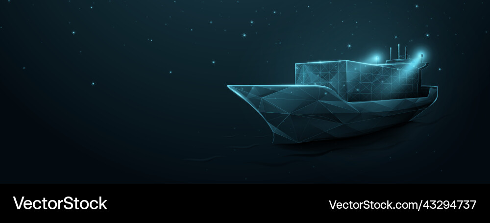 Container cargo ship in the ocean logistics Vector Image