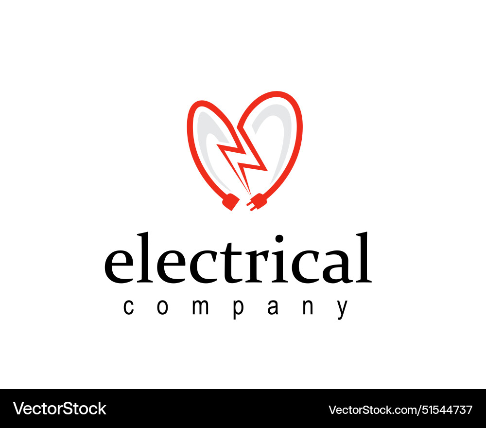 Creative electrical heart logo Royalty Free Vector Image