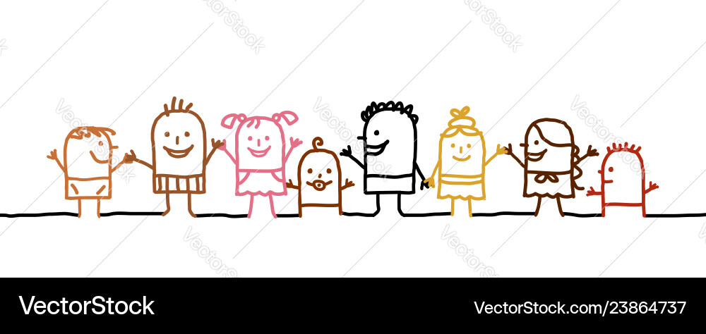 Hand drawn cartoon characters Royalty Free Vector Image