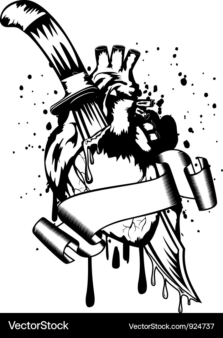 Heart Stabbed by Knife Royalty Free Vector Image