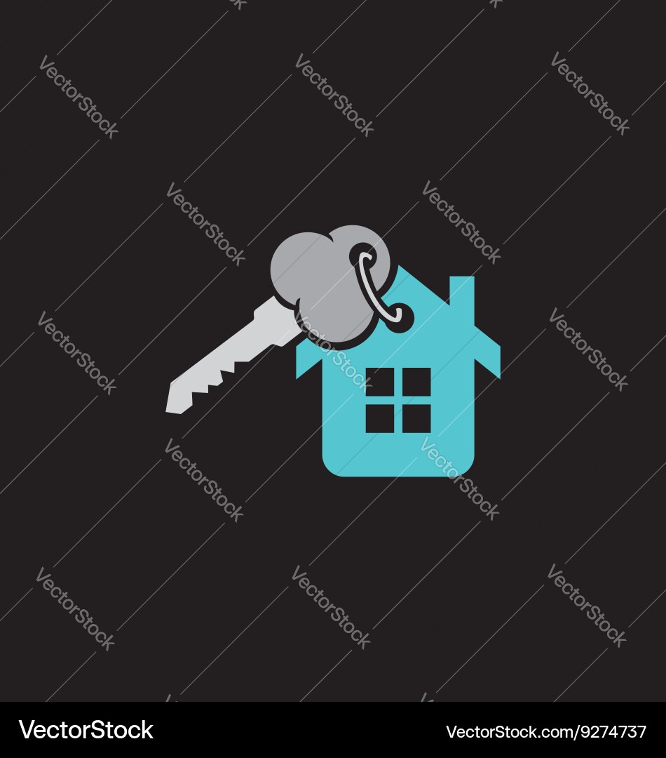 House key security save logo Royalty Free Vector Image