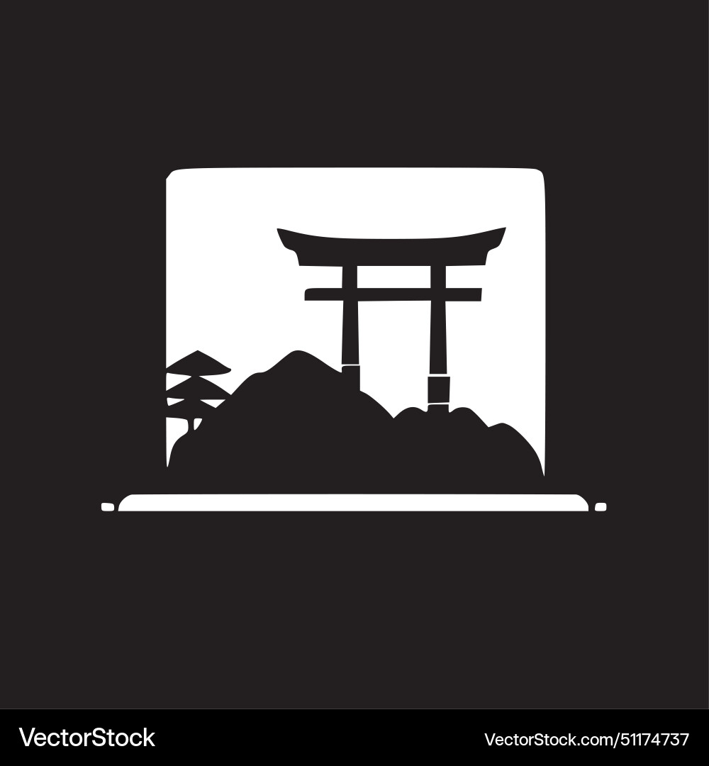 Japan - minimalist and flat logo Royalty Free Vector Image