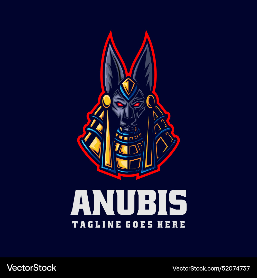 Logo anubis e- sports and style Royalty Free Vector Image