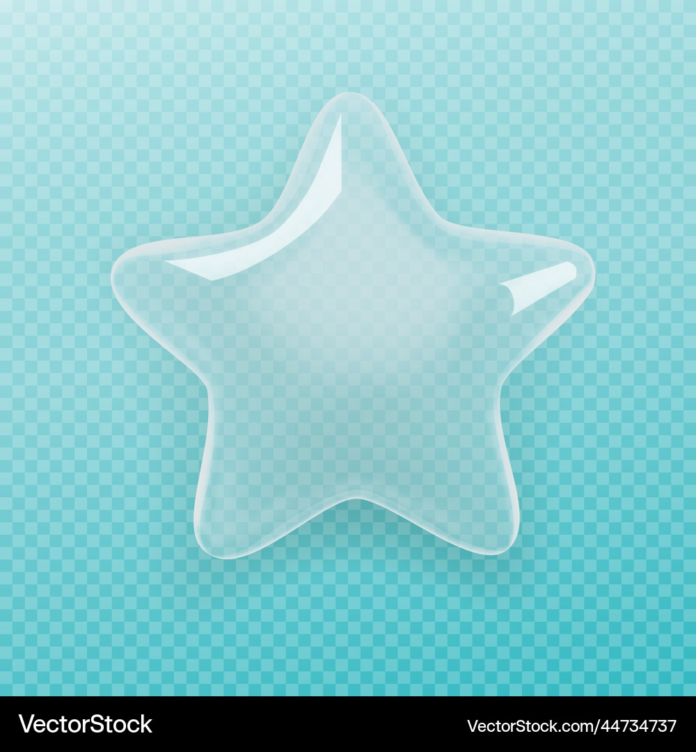 Realistic glass star on a transparent background Vector Image