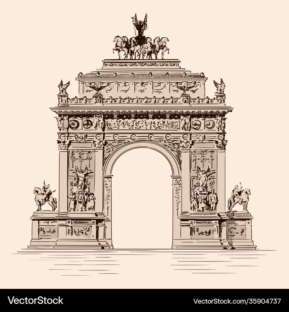 Triumphal arch Royalty Free Vector Image - VectorStock