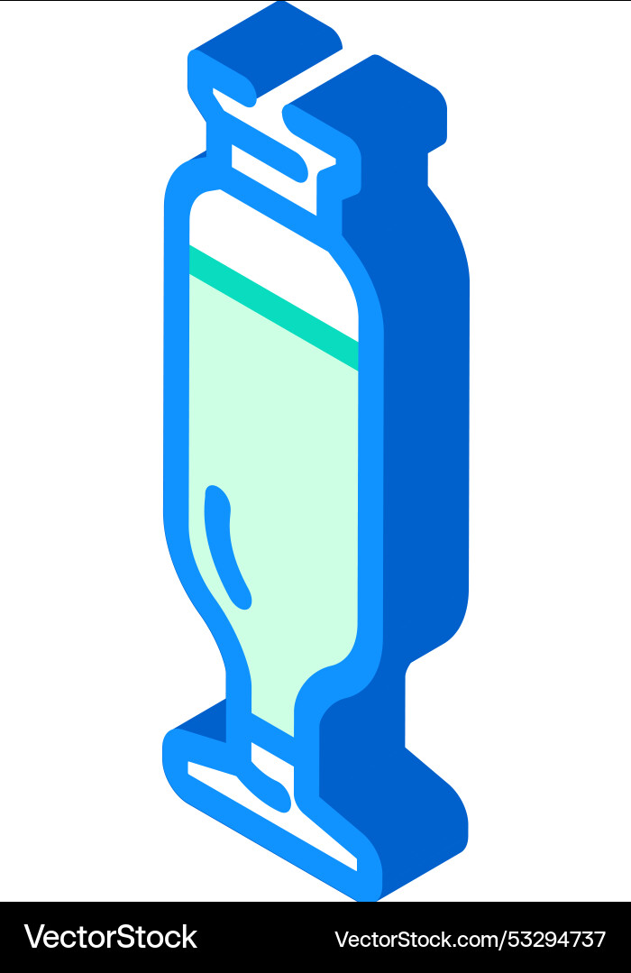 Vial plastic package isometric icon Royalty Free Vector