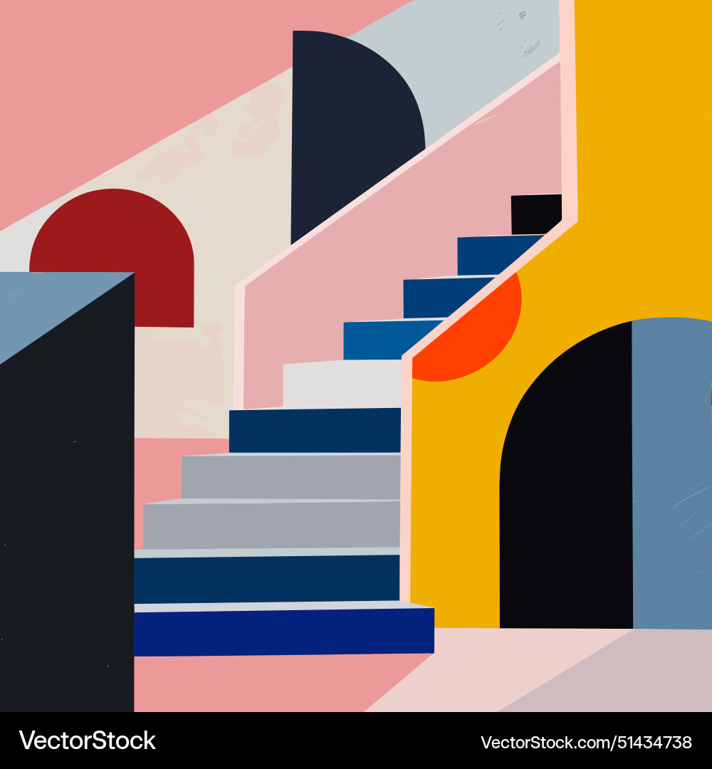 Abstract geometric staircase architectural Vector Image