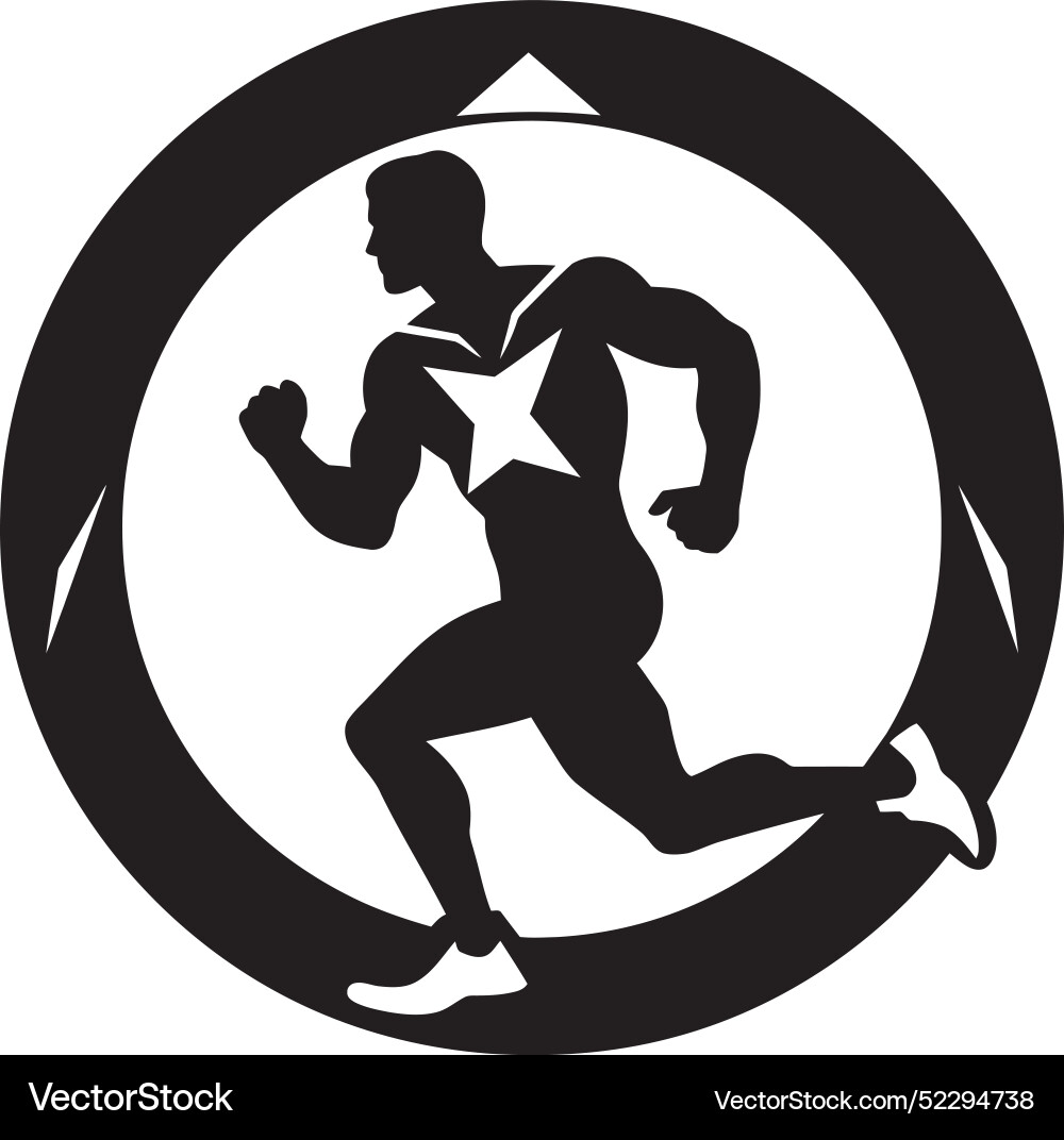 Black and bold athlete Royalty Free Vector Image
