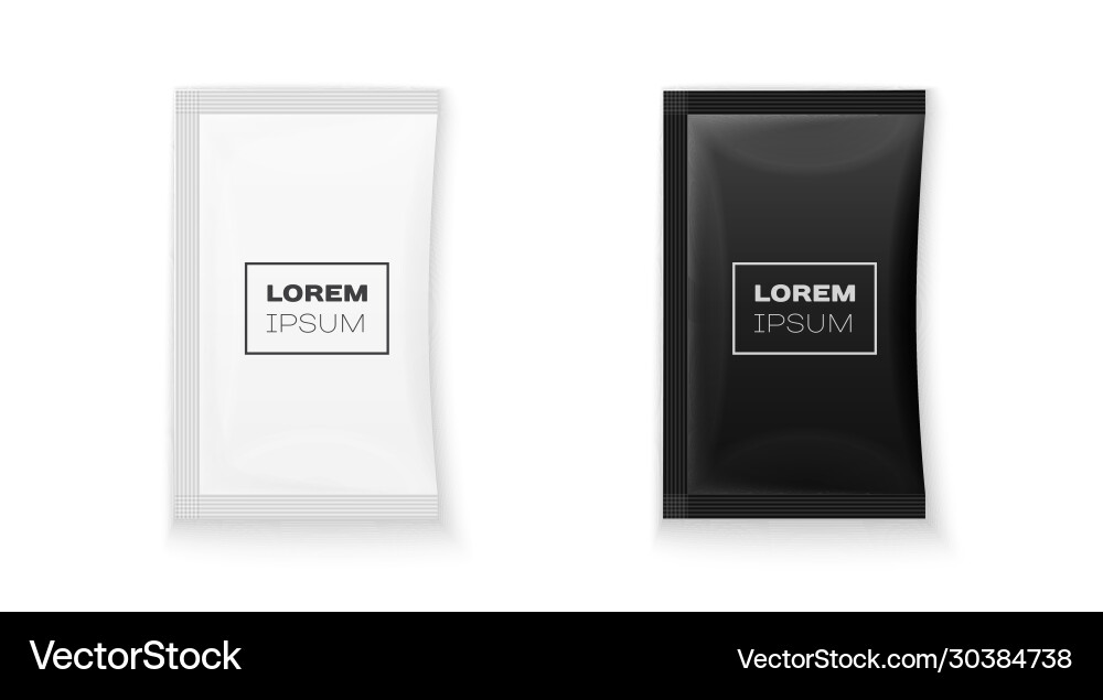 Blank white plastic sachet for your design Vector Image