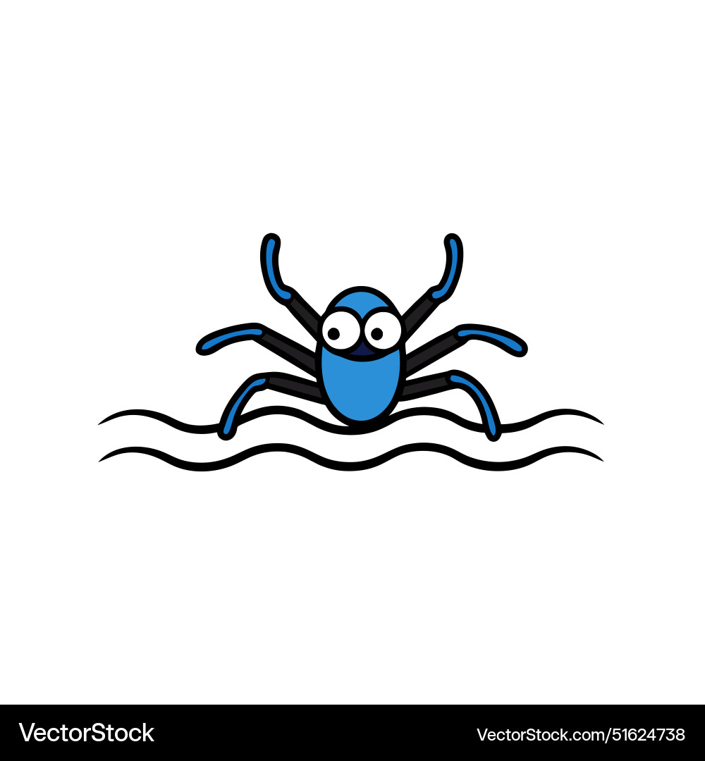 Cane spider swims icon Royalty Free Vector Image