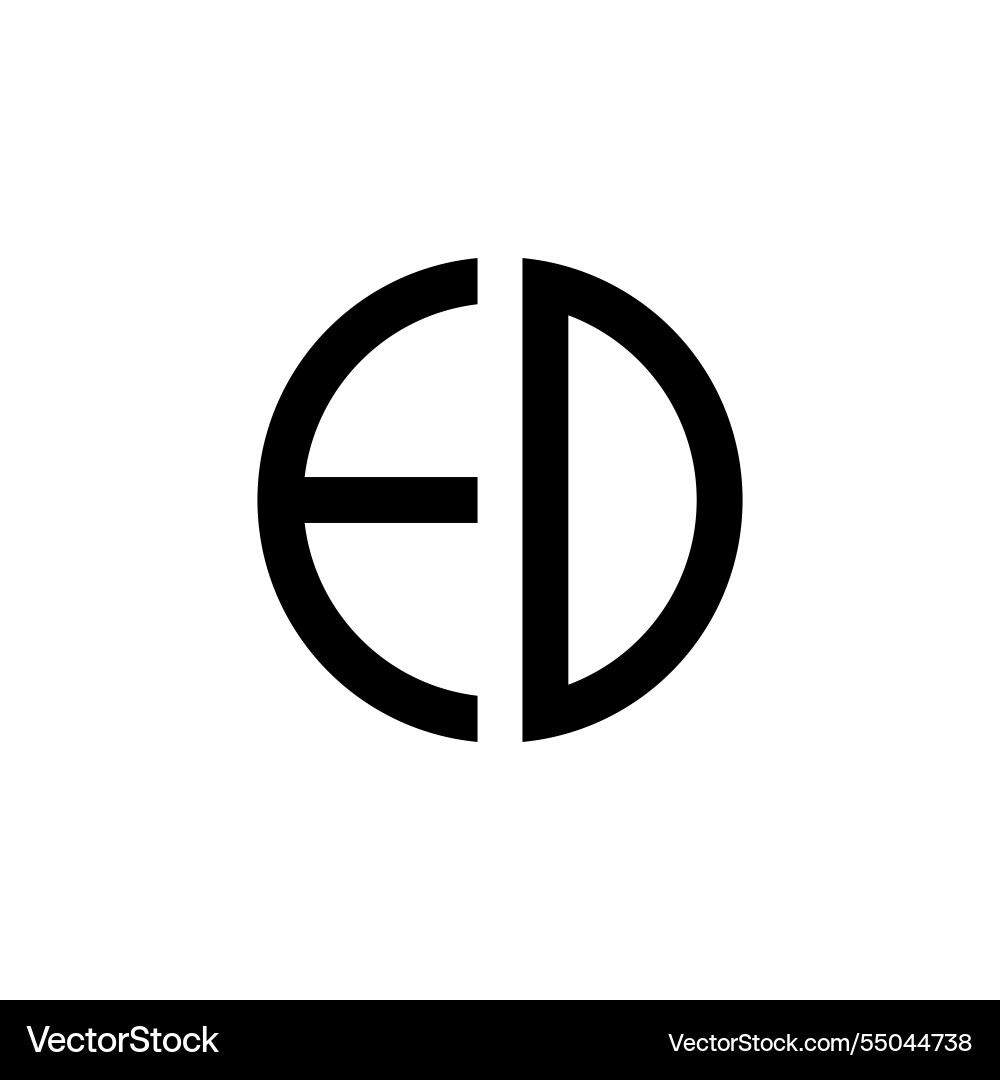 Creative-rounded-initial-ed-letters-logo Vector Image