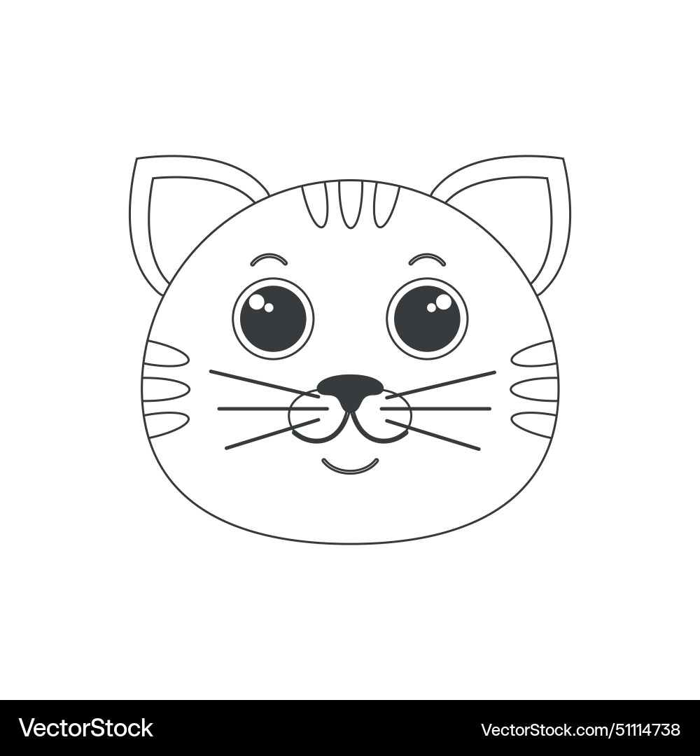 Cute cat face animals head of simple geometric Vector Image