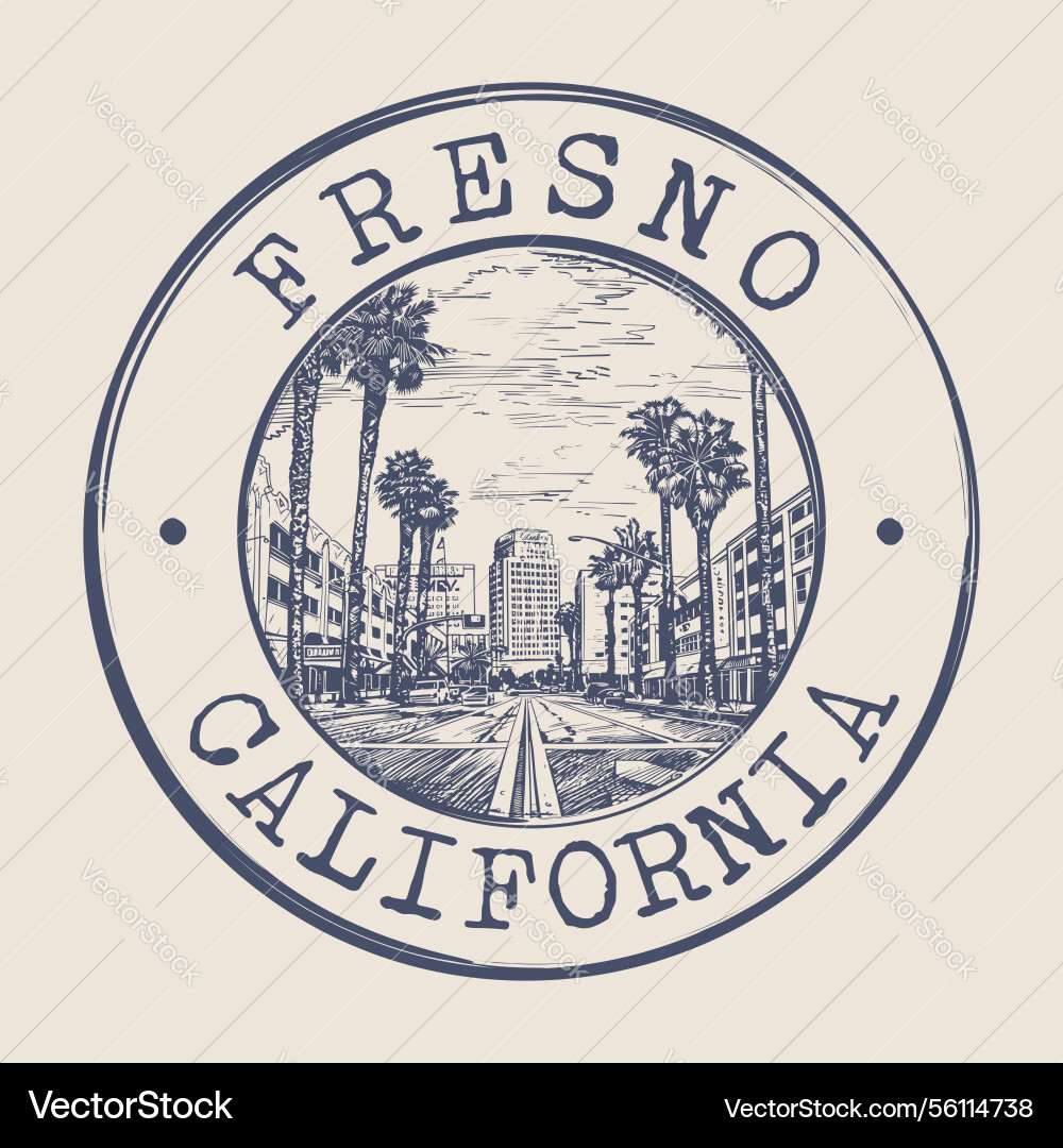 Fresno california stamp city Royalty Free Vector Image