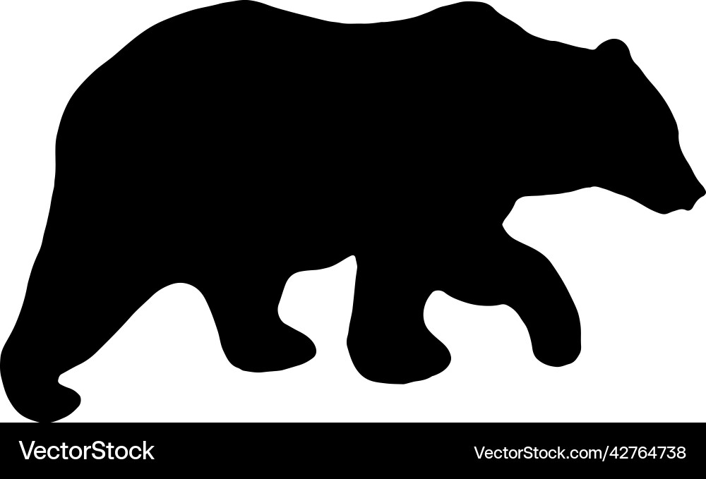 Grizzly bear silhouette Royalty Free Vector Image
