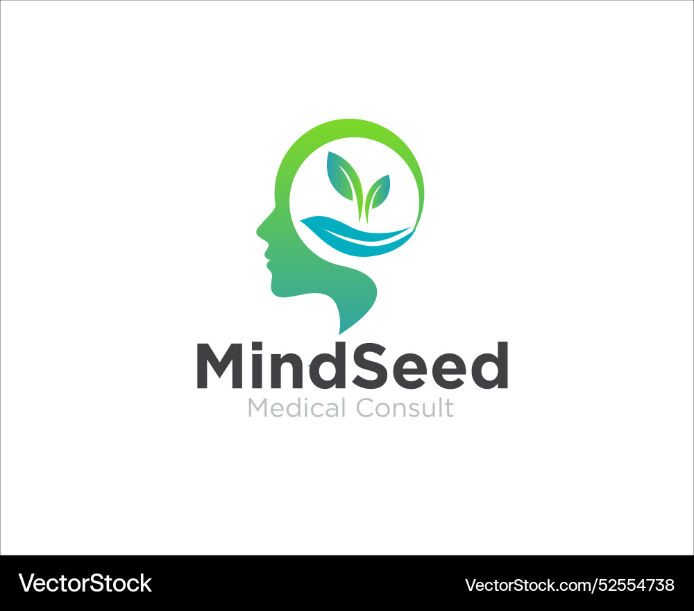 Mind seed logo designs for psychology consult Vector Image