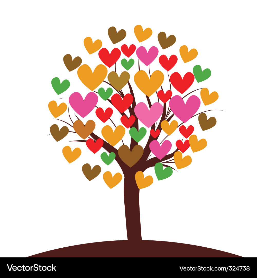 Romantic Heart Tree Background Royalty Free Vector Image