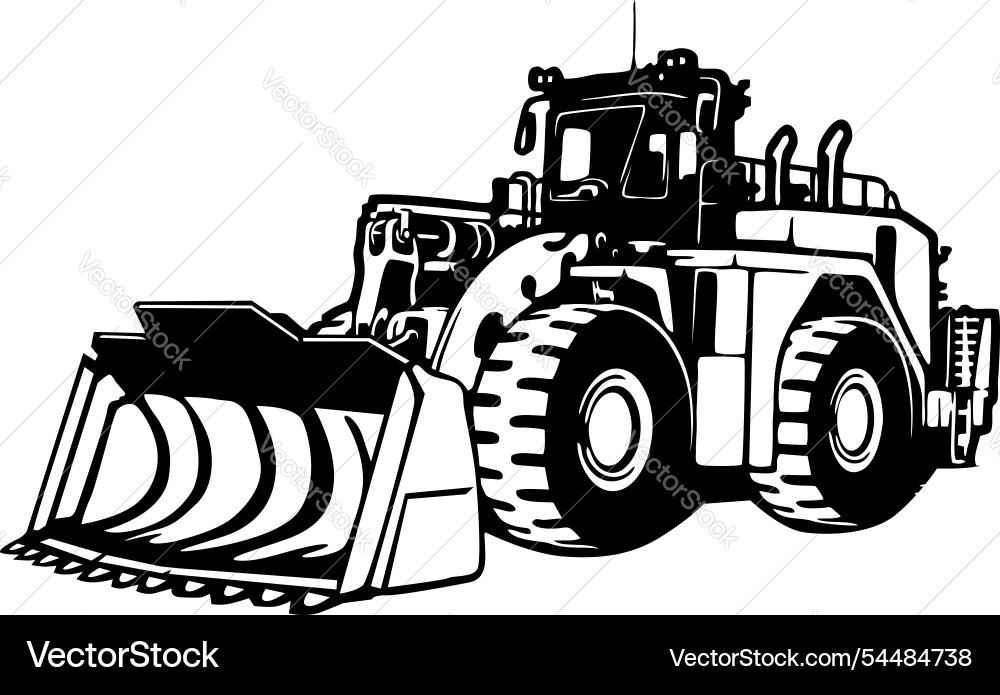 Wheel loader - heavy equipment machinery Vector Image