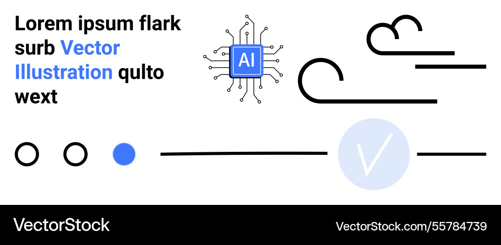 Abstract minimalist design with ai chip lines Vector Image