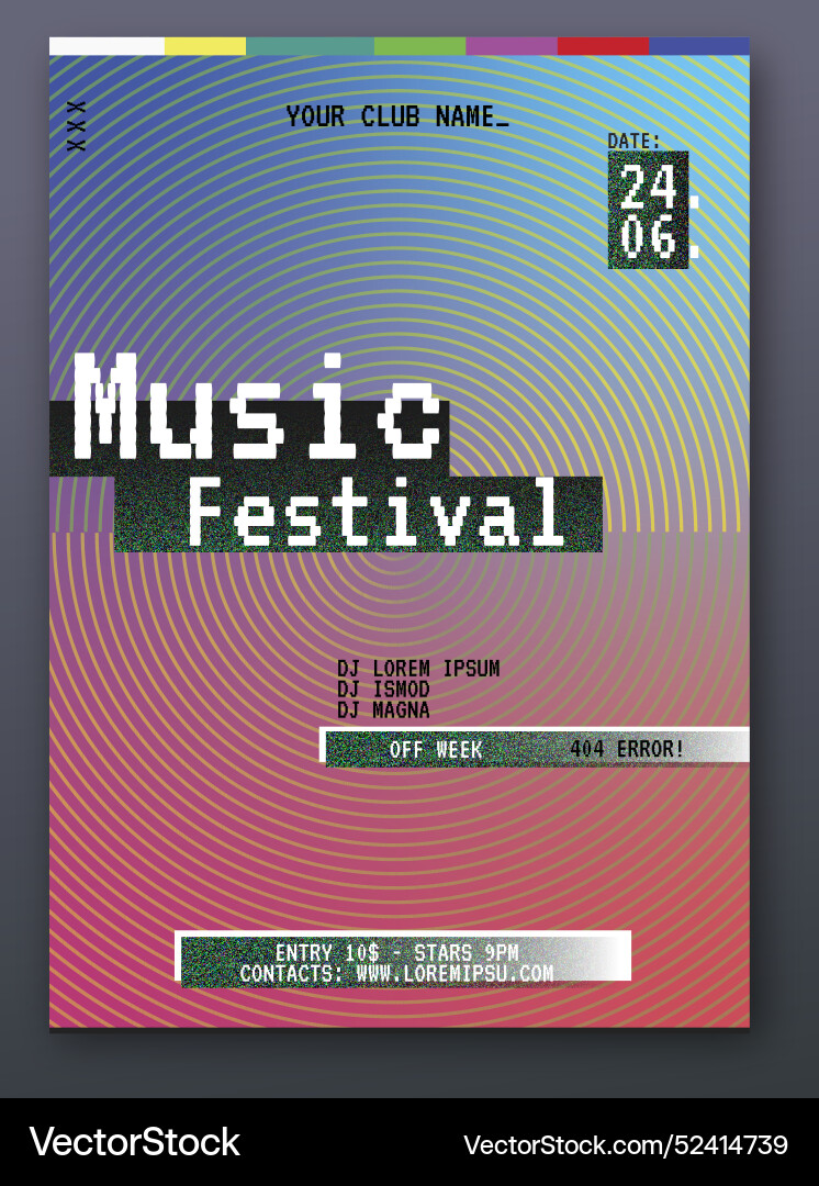 Abstract music poster template theme Royalty Free Vector