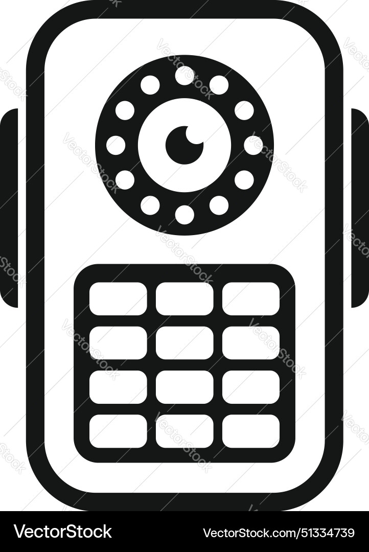Black and white icon of a classical mobile Vector Image