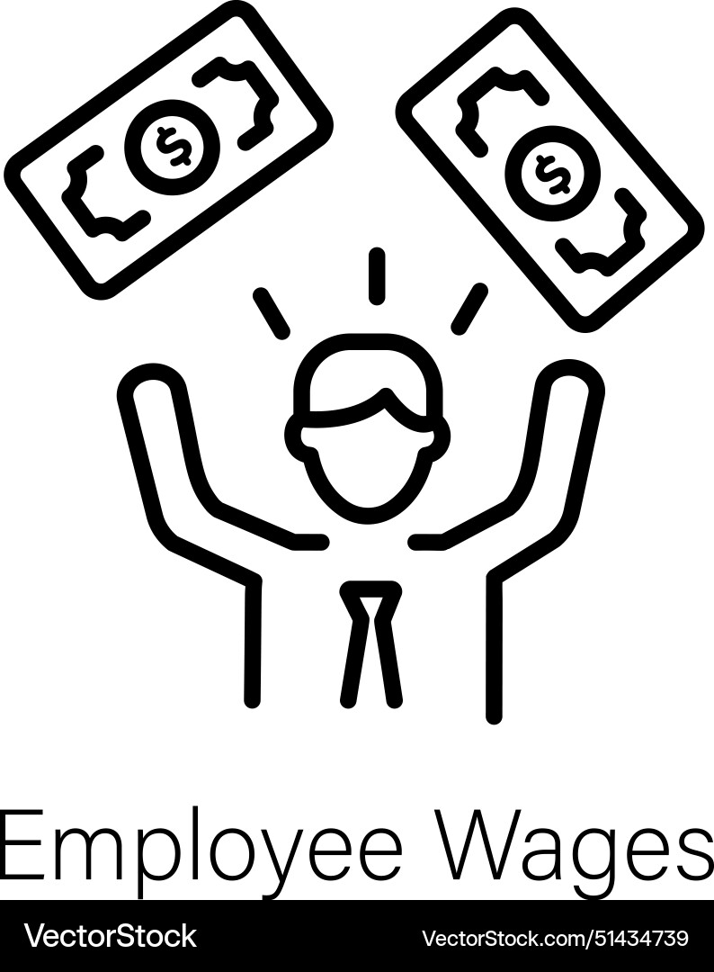 Employee wages Royalty Free Vector Image - VectorStock