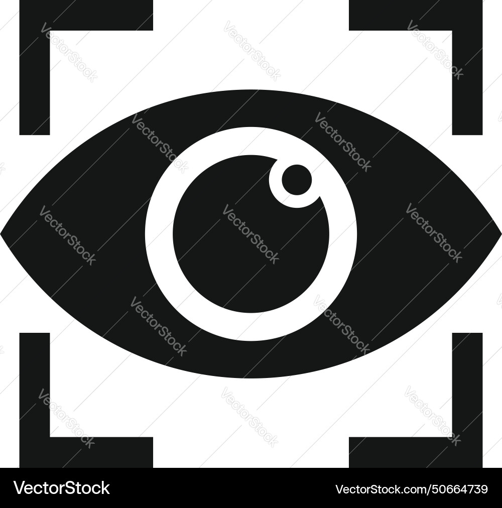 Eye control vr tour icon simple arrow app Vector Image