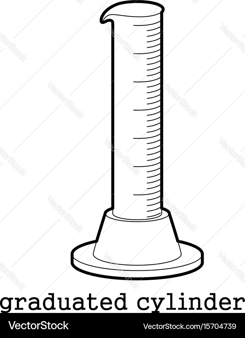 Graduated Cylinder Drawing Measuring Cylinder 250 Cc.