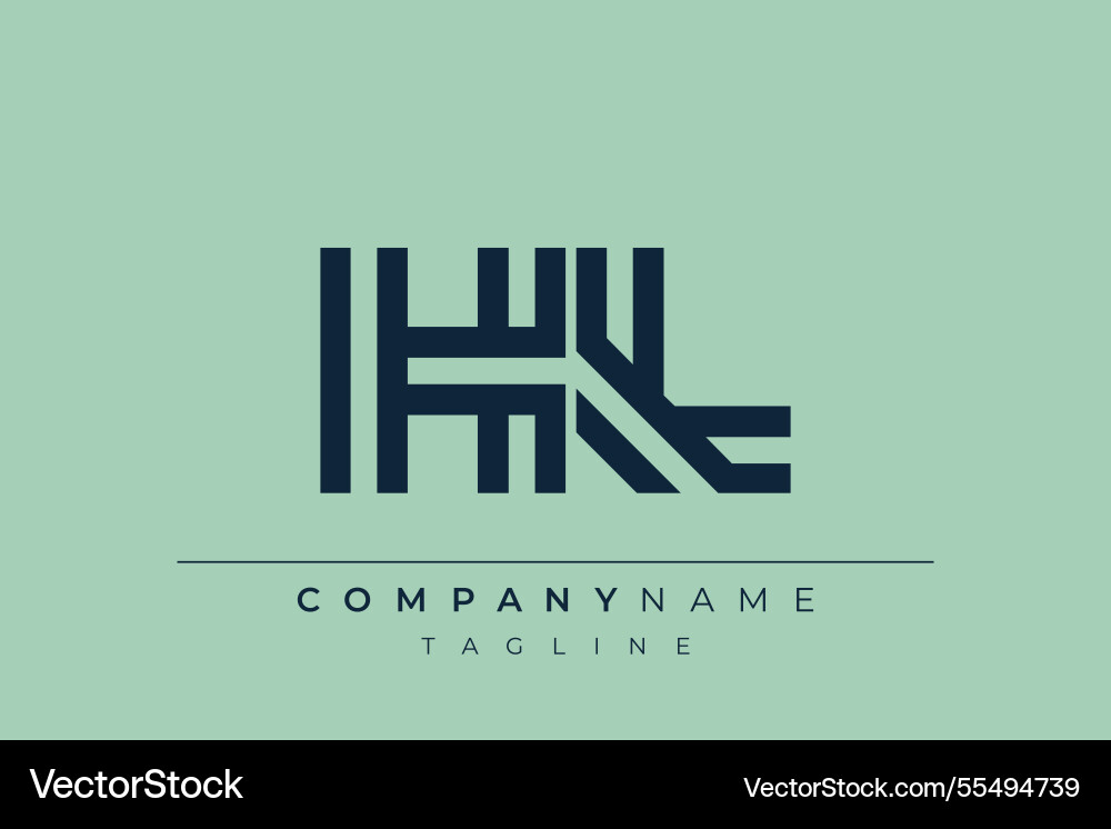 Hl minimal line logo Royalty Free Vector Image