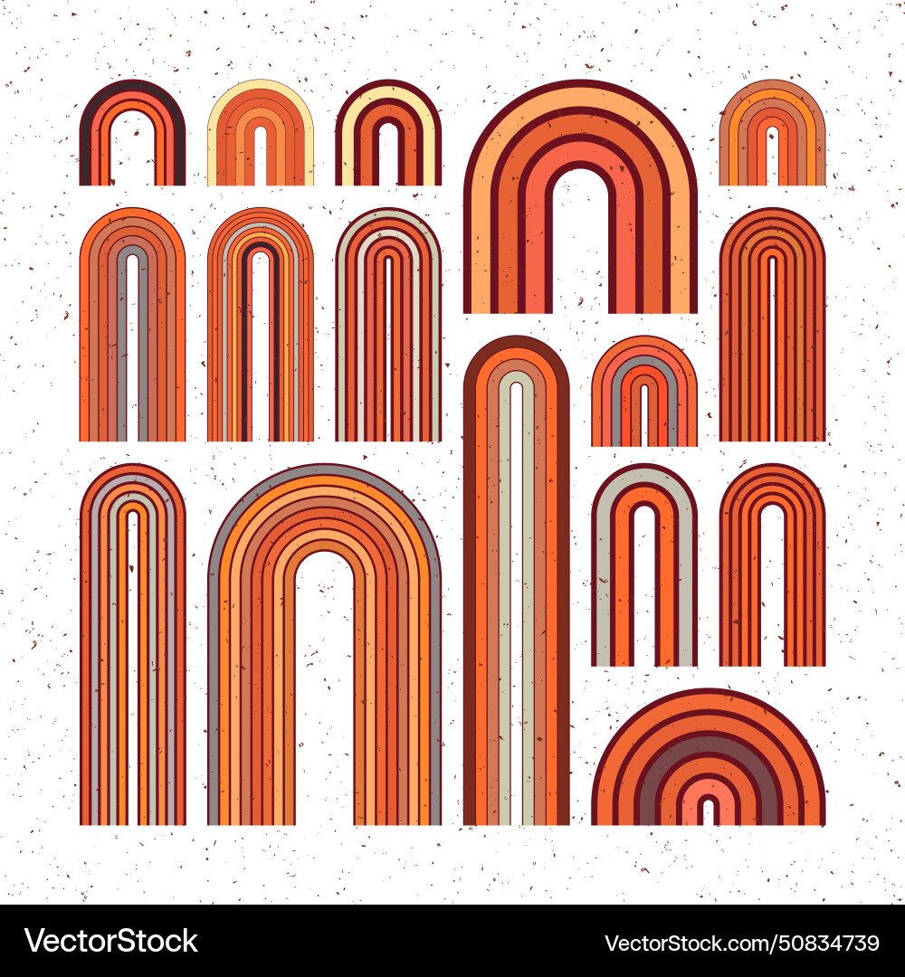 Mid century arch elements modern geometric shapes Vector Image
