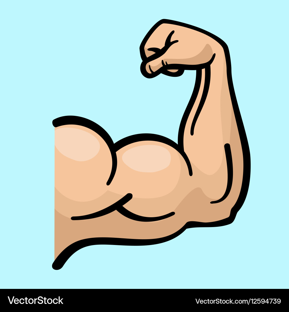 Muscle arms strong bicep icon Royalty Free Vector Image