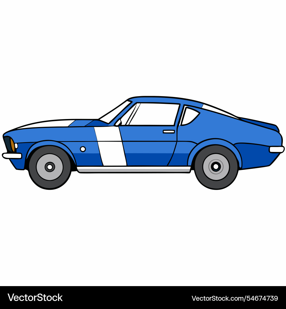 Mustang car flat design Royalty Free Vector Image