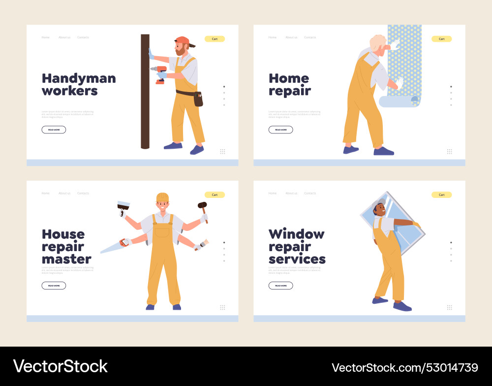 Professional handyman service home repair master Vector Image