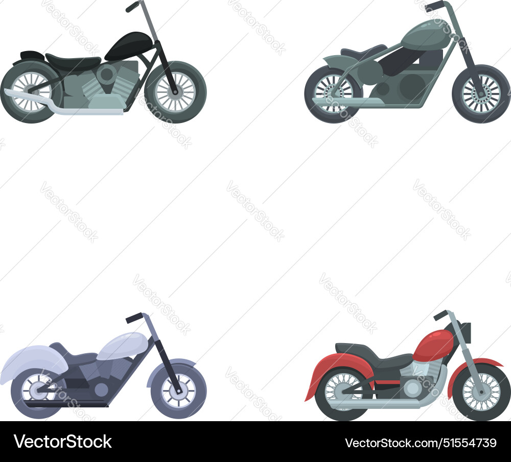 Set of four motorcycle Royalty Free Vector Image