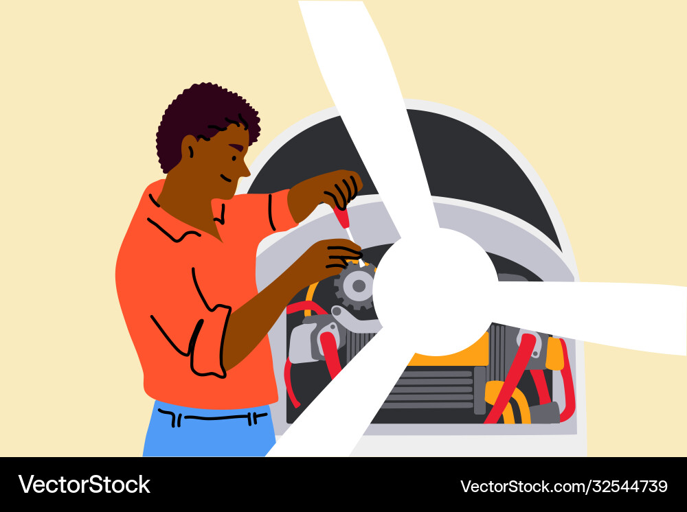 Work repair engineering mechanics concept Vector Image