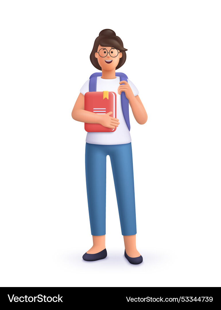 Young smiling college or university student Vector Image