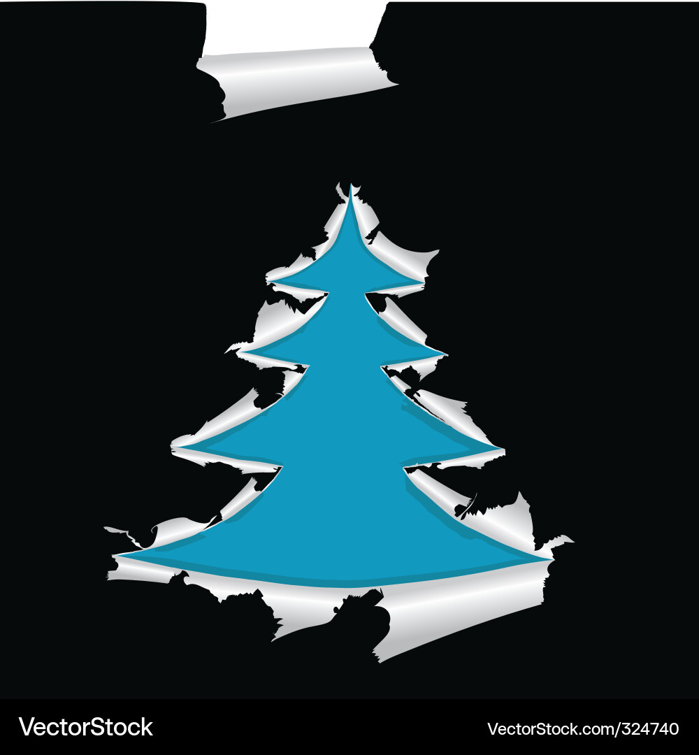 Christmas Tree Cutout Royalty Free Vector Image
