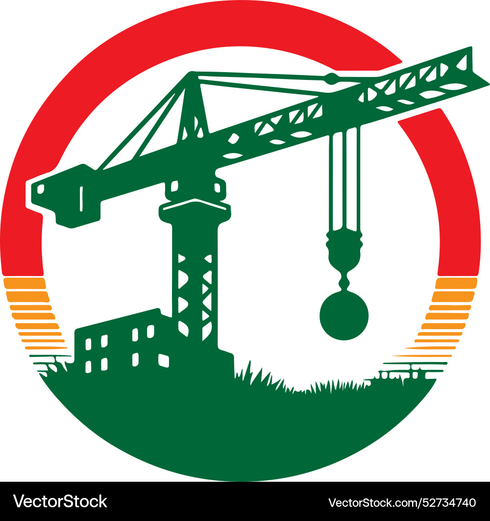 Crane design style building construction Vector Image