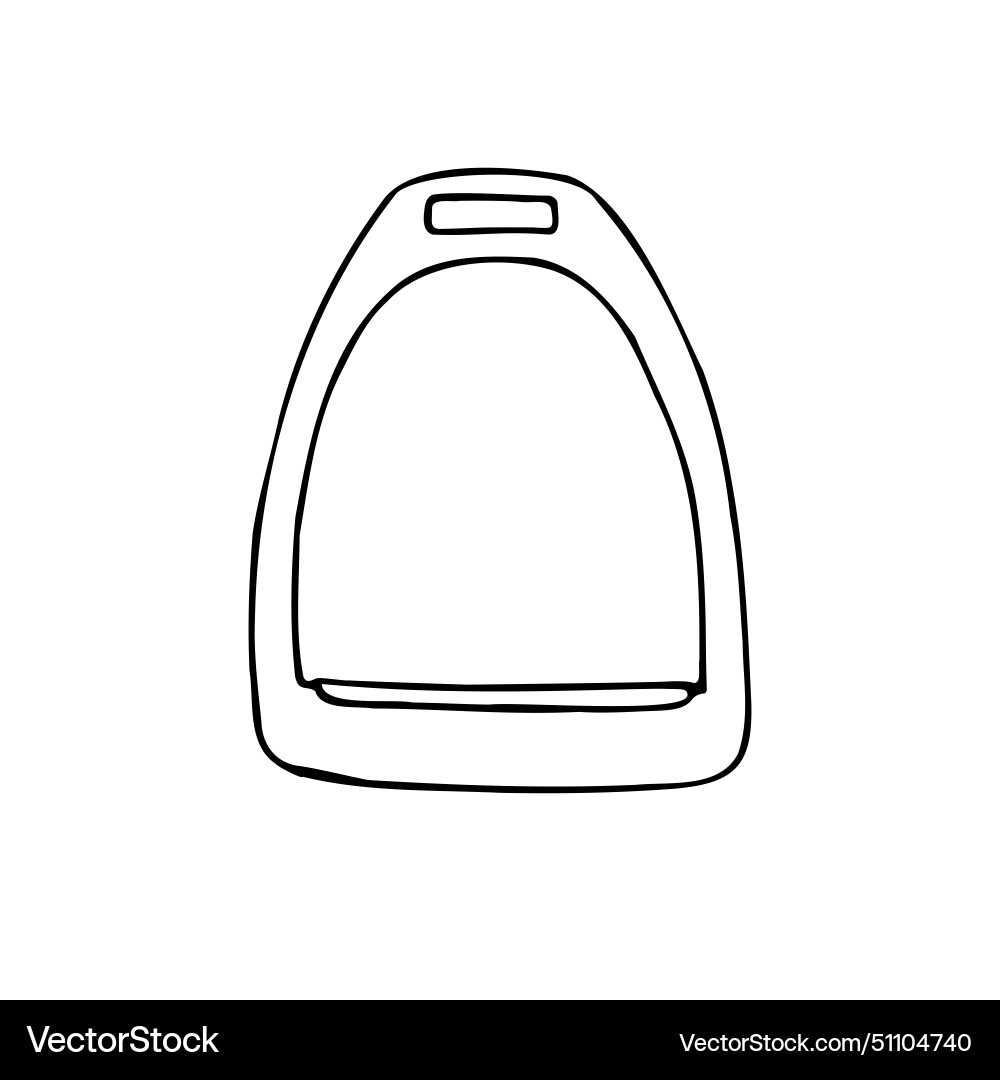 Hand drawn horse riding stirrup Royalty Free Vector Image