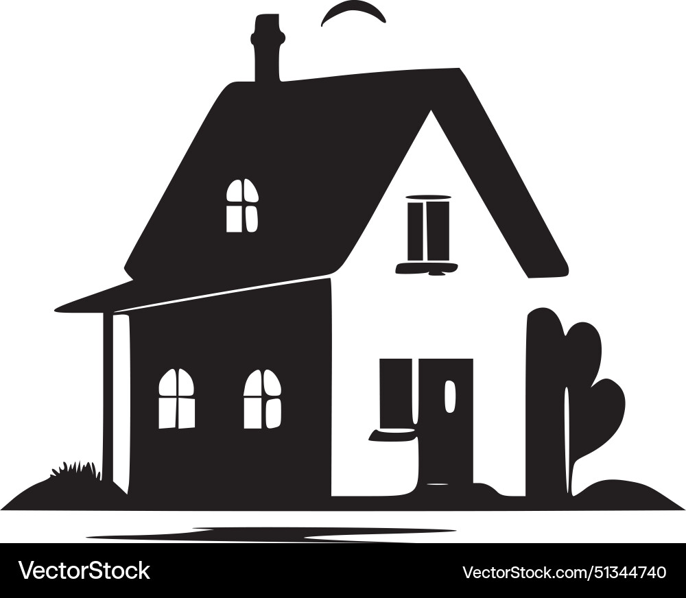 Home - black and white isolated icon Royalty Free Vector