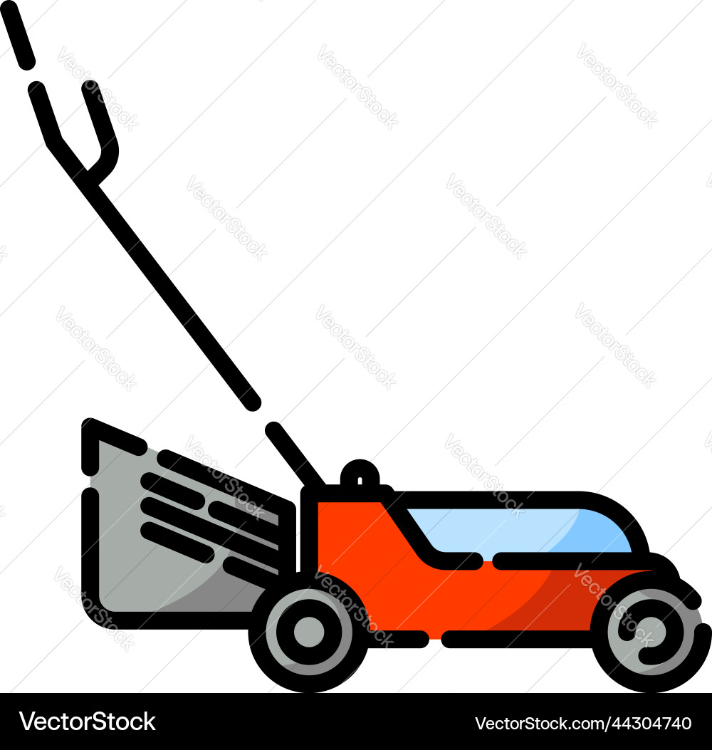 Lawn mower on a white background Royalty Free Vector Image