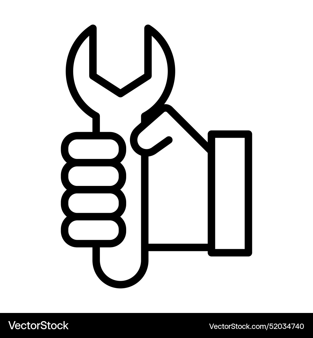 Repair linear logo mark in black and white Vector Image